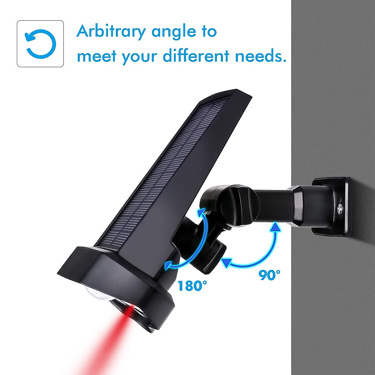 Solar Motion Sensor Light Outdoor 42 White LEDs 2 Red LEDs Ultra Bright, 2 in 1 Landscape Solar Wall Solar Light Wireless Solar Security Light Great Detection for Garden Driveway Carport Patio Yard