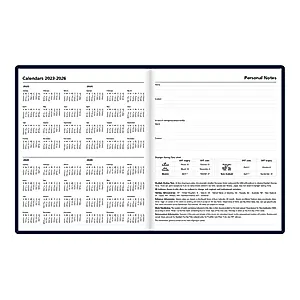 Letts of London Classic Weekly Planner, 12 Months, January to December, 2024, Appointments, Gold Corners, Quarto Size, 10.25" x 8.25", Blue (C32YBE-24)