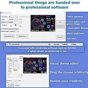 GOWENIC 5in IPS USB Screen, PC Temperature Display AIDA64 PC CPU Data Monitor PC Sensor Panel Display Temperature Monitor, PC Sensor Panel Display Computer Monitor