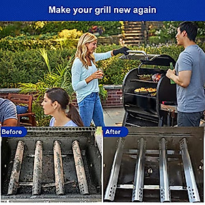 Aibabcue Grill Replacement Parts for Charbroil 463347418, 463347017, 463342119, 463376017, 463335517, 463332718 Gas Grill, Stainless Steel Heat Plate, Grill Burner for 463347418 Charbroil Grill Parts