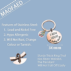 MAOFAED Infertility Faith Trust and Baby Dust IVF IUI Fertility Gift IVF Transfer Day Gift Inspirational Infertility Gift for Women (faith trust RG)