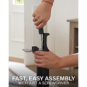 SANUS Adjustable Height Wireless Speaker Stands Designed for Sonos One, One SL, and Play:1 - Tool-Free Adjustment up to 16" and Built-in Cable Management (Black)