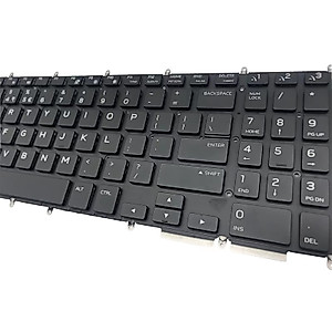 Laptop Replacement Keyboard Backlight for Dell Alienware M17 R1 M15 2019 Black Borderless US Layout