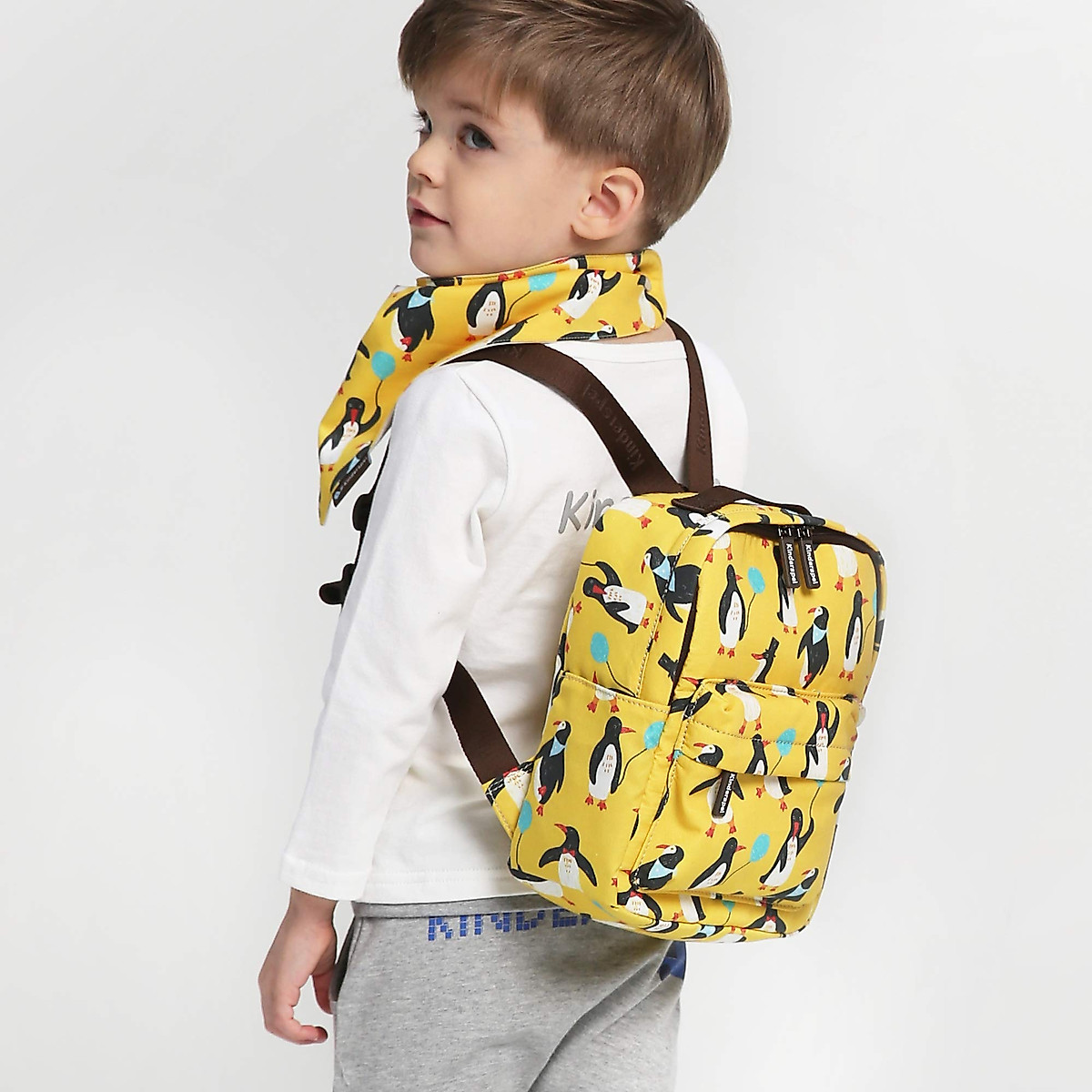 Kinderspel Insulated Lunch Bag for Toddlers, Compact Size Backpack with Chest Harness & Removable Safety Leash, Non-Slip EZ Wear, Water-Resistant, Toddler Travel Bag, Melina Alvin