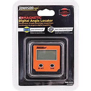 Johnson Level & Tool 1886-0000 Magnetic Digital Angle Locator w/ 2 Buttons, Orange, 1 Locator