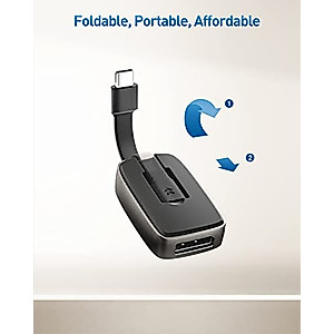 Cable Matters Portable 32.4Gbps USB C to DisplayPort 1.4 Adapter, 4K 144Hz/ 8K 60Hz with HDR, Thunderbolt to DisplayPort Compatible with Thunderbolt 4/USB4, Valve Index, MacBook, iPad, iPhone 15, XPS