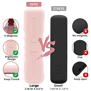 2Pack Makeup Brush Holder Silicone,Travel Makeup Brush Case Bag Organizer Cute Soft Portable Cosmetic Brushes Holders,Waterproof Makeup Brushes Covers for Traveling with Magnetic Closure-Pink,Black