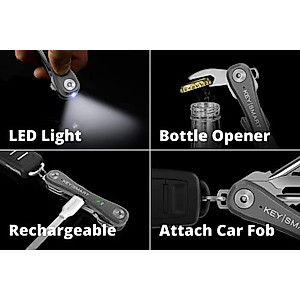 KeySmart Pro- Compact Smart Trackable Key Holder w LED Flashlight & Tile Bluetooth Key Finder Technology, EDC Key Organizer, Other Mini Tools & Accessories for Men, Husband & Dad
