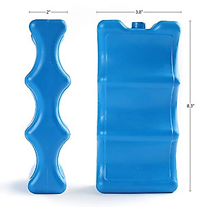 LotFancy Ice Packs for Coolers, 2PCS Contoured Freezer Packs for Breastmilk Bottle Storage, Lunch Box, Insulated Bags, Long Lasting Reusable Cool Packs for Beer Cans Soda, Camping Beach Picnic