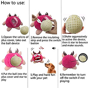 NEILDEN Upgrade Interactive Squeaky Dog Toys Plush Puppy Chew Toys Giggle Dog Balls Durable for Tug and Fetch Pet Toys for Small Dogs