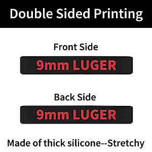 12 Pack Miaozhun 9mm Luger Magazine Marking Bands 9mm Luger Magazine Ammo Caliber Identification Bands (Black Red)