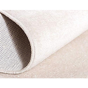 Unique Loom Williamsburg Collection Casual Transitional Solid Vibrant Area Rug, 5' 0" x 5' 0", Beige