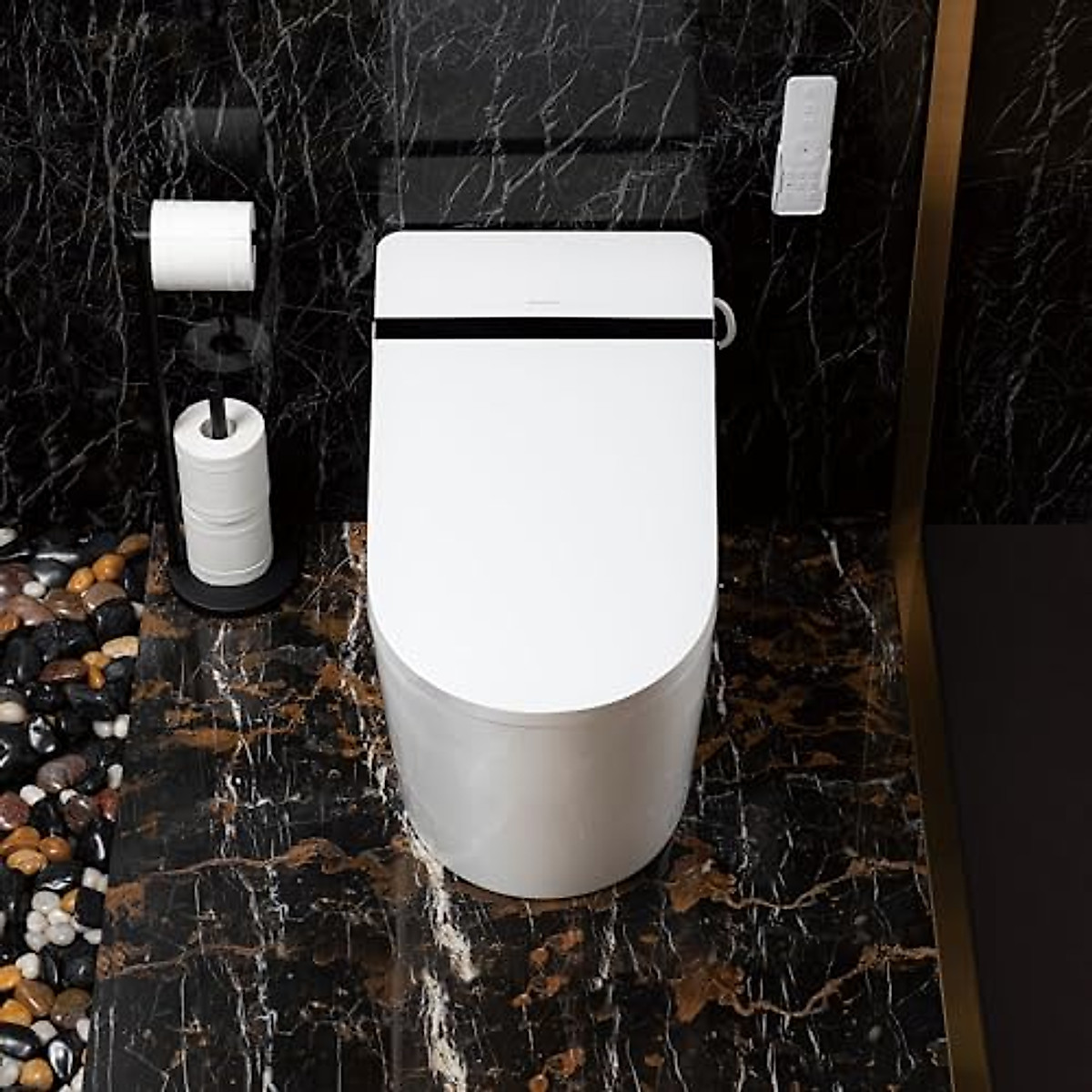 WOODBRIDGE Smart Bidet Toilet,Auto Open & Close,Foot Sensor Operation,Auto Flush,Heated Seat,Tankless One Piece Elongated Toilet,T-0099
