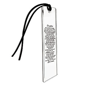 Daughter Gifts from Mom, to My Daughter Book Lover Gift for Her Teen Girls Inspirational Quote Engraved Bookmark for Back to School Birthday Graduation Christmas Anniversary