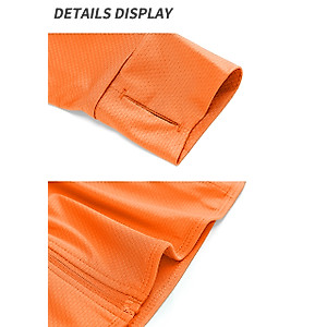 TACVASEN Women's Athletic Jacket Sun Protection Shirt Orange Tops for Women Workout Jackets UPF 50+ Summer Rash Guard