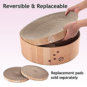 Necoichi Cozy Cat Scratcher Bowl, 100% Recycled Paper, Chemical-Free Materials (Bowl (Oak), Regular)
