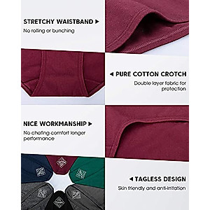 Benirap Womens Underwear Soft Cotton Hipster Panties Breathable Briefs 5 or 6 Pack