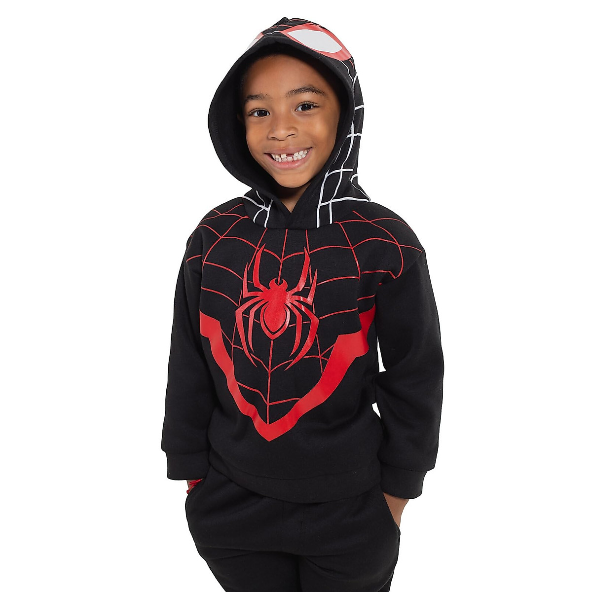 Marvel Spider-Man Miles Morales Toddler Boys Fleece Cosplay Pullover Hoodie and Pants Outfit Set 5T