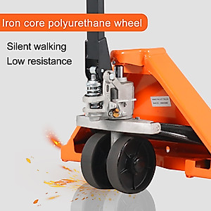 Tory Carrier Pallet Jack Hand Truck Manual Pallet Jacks 5500-Lb. Capacity, 27 x 48 Forks Standard Duty, Rubber Handle, PU Wheels