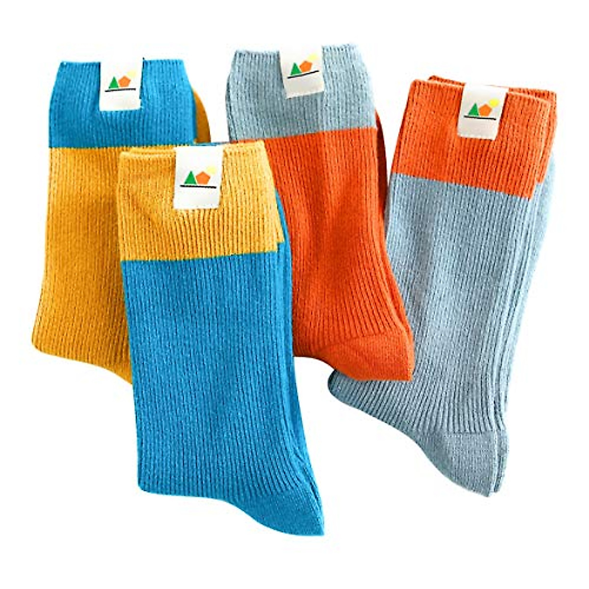 Earth Mode Hemp and Organic Cotton Crew Socks, Stocking stuffer for Christmas, Cozy Socks 4 Pairs with Gift bag