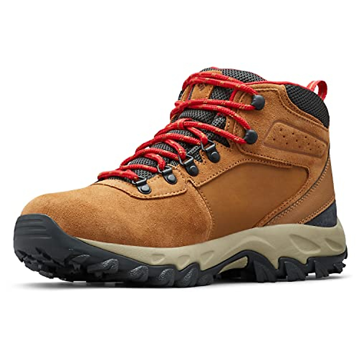 Columbia Men's Newton Ridge Plus II Suede Waterproof Boot, Breathable with High-Traction Grip,elk/mountain red,17