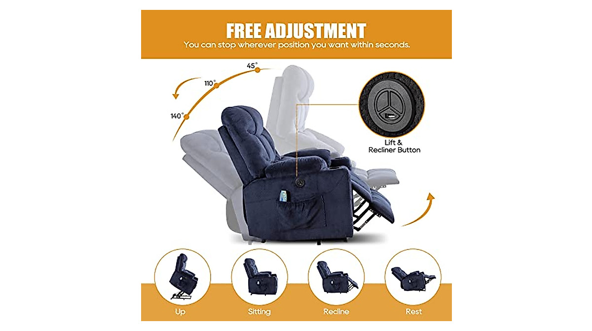 Consofa Power Lift Recliner with Heat & Massage