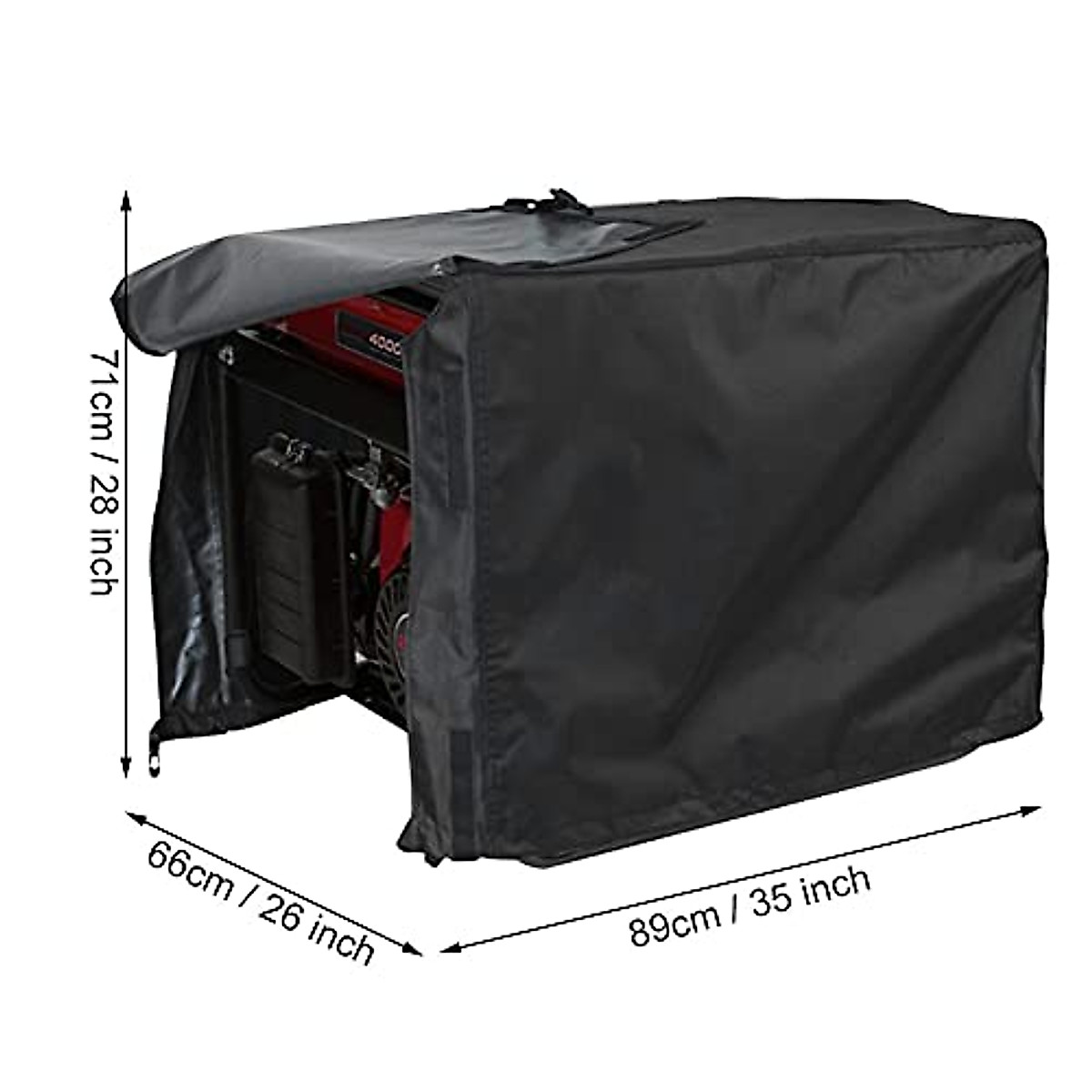 Generator Cover, Thicken Generator Tent Cover While Running Compatible Universal Portable Generator Cover for Outdoor 35 x 26 x 28in(Black)