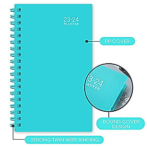 2023-2024 Pocket Planner/Calendar - Weekly & Monthly Pocket Planner, JULY 2023 - JUNE 2024, 6.8" x 4.3", Strong Twin - Wire Binding, Plastic Cover, Round Corner