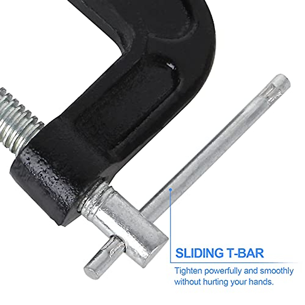 6 PCS C-Clamps 4 Inch C Clamps Heavy Duty Steel C Clamp Set Malleable Iron Metal C-Clamp Black C Clamps Malleable Steel Frame for Woodworking, Welding, Building1