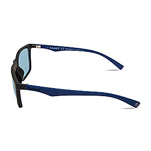 Timberland Men's TBA9264 Polarized Rectangular Sunglasses, Matte Black, 56mm