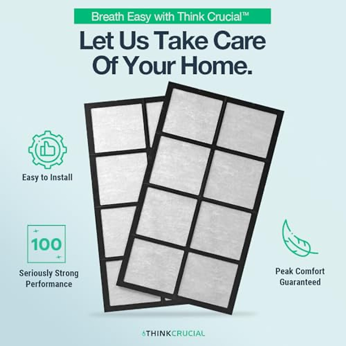 Think Crucial Replacement Air Purifier Filter – Compatible with Essick Air Part # 1051-Models 4DTS 300, 4DTS 900, H12 300HB, H12 400HB, H12 600, 696400HB, 696800, 447400HB - Bulk 1 Pack