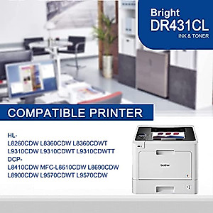 pgisoxt 1-Pack Color High Yield DR-431CL Drum Unit: Compatible DR431CL Drum Unit (Toner Not Include) Replacement for Brother HL-L8260CDW L8360CDW L8360CDWT L9310CDW L9310CDWTT Printer Drum Unit