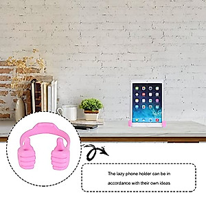 Mipcase Thumbs up Cell Phone Holder Lazy Mobile Phones Stand with Hand Holder Multi-Angle Desktop Tablet Cellphone Thumb Holder for Tablet Smarts Cellphone Travel Pink
