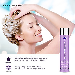 KERATHERAPY Keratin Infused Totally Blonde Violet Toning Conditioner, 10.1 fl. oz., 300 ml - Keratin Therapy Purple Conditioner for Blonde Hair, Brassy, Silver, & Highlighted - Sulfate & Paraben Free