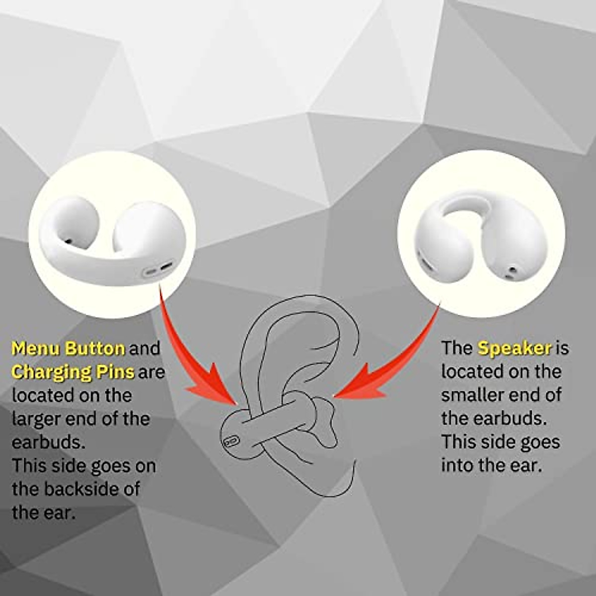 Bean Buds Bluetooth Earphones Wireless Earbuds, Open Ear Design (Black)