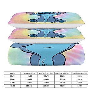 MSLuLa Cartoon Bed Duvet Cover Cute Kids Adults Bedding Sets Anime 3D Printed Lightweight 3 Pieces Comforter Cover Sets with 1 Duvet Cover and 2 Pillow Cases, Queen