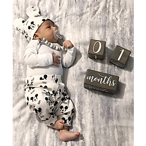 LovelySprouts Premium Solid Wood Baby Milestone Age Blocks + Gift Box | Gray Stained Natural Pine | Weeks Months Years Grade Newborn Photo Props | Pregnancy Gift and Keepsake, Month Photos