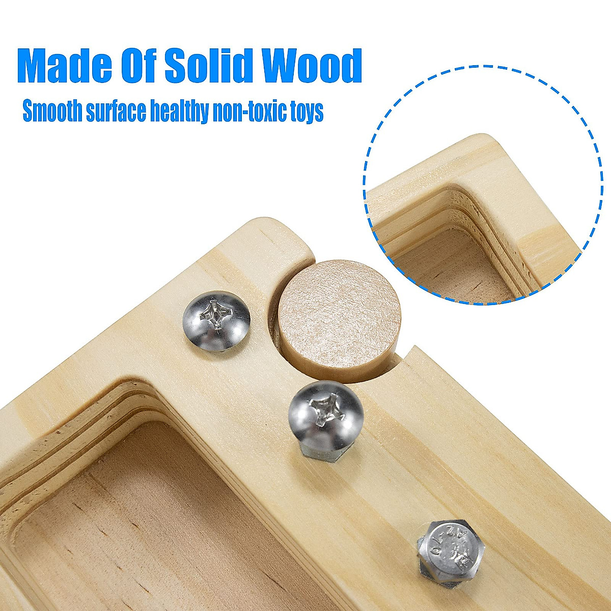 Montessori Screwdriver Board Set Toddler Real Tools Wooden Montessori Toys with Bolt Toddler Fine Motor Skill Construction Building STEM Sensory Toy Preschool Classroom Learning for 3 4 5 Year Olds