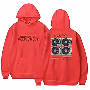 TommyInnit Merch Disc Saga Hoodie Men Women Sweatshirts Casual Long Sleeve Print Hooded Streetwear (red,XL)