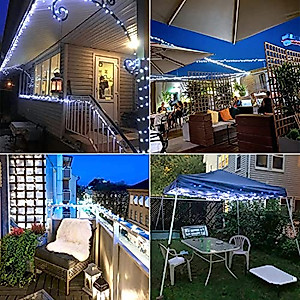 JMEXSUSS 2 Pack Solar String Lights Outdoor, 100 LED 42.7ft White Solar Lights Outdoor Waterproof, 8 Modes Green Wire Solar Christmas Lights for Garden, Wedding, Party, Christmas Tree Decoration