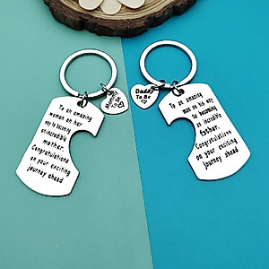 Mom to Be Gifts Daddy to Be Keychain Set Pregnancy Announcement Gift Baby Announcement Jewelry Gift Parents to Be Gift New Dad First Time Mom Keyring Gifts Future Mother Father Gift New Parents Gifts