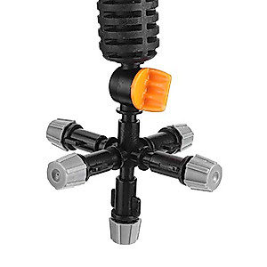 Garden Sprinkler, 5-Head Home & Garden Accessory, Removable Nozzles Adjustable Dripper, Micro Irrigation Adjustable Fog for Agriculture Lawn