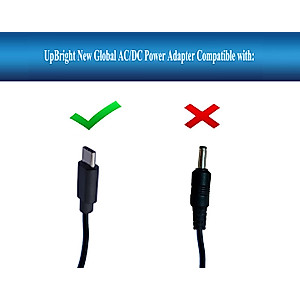 UpBright USB-C AC/DC Adapter Compatible with DACORM Y8 Pro Max Y8Pro Percussion Deep Tissue Muscle Massage Massager Gun ZT-24V-3300mAh Lithium ion Power Supply Cord Cable PS Wall Home Battery Charger