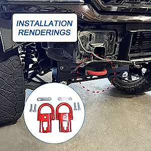 JDMSPEED New Towing Hook Red Front Pair FL3Z17N808A FL37-17N808-A Replacement For Ford F-150 2015 2016 2017 2018 2019