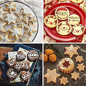 Cookie Cutters Shapes Baking Set, 12PCS Flower Round Heart Star Shape Biscuit Stainless Steel Metal Molds Cutters for Kitchen Baking Halloween Christmas Small Cookie Cutters