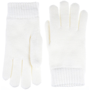 Be Your Own Style BYOS Winter Womens Toasty Warm Plush Fleece Lined Knit Gloves Solid Colors (White)