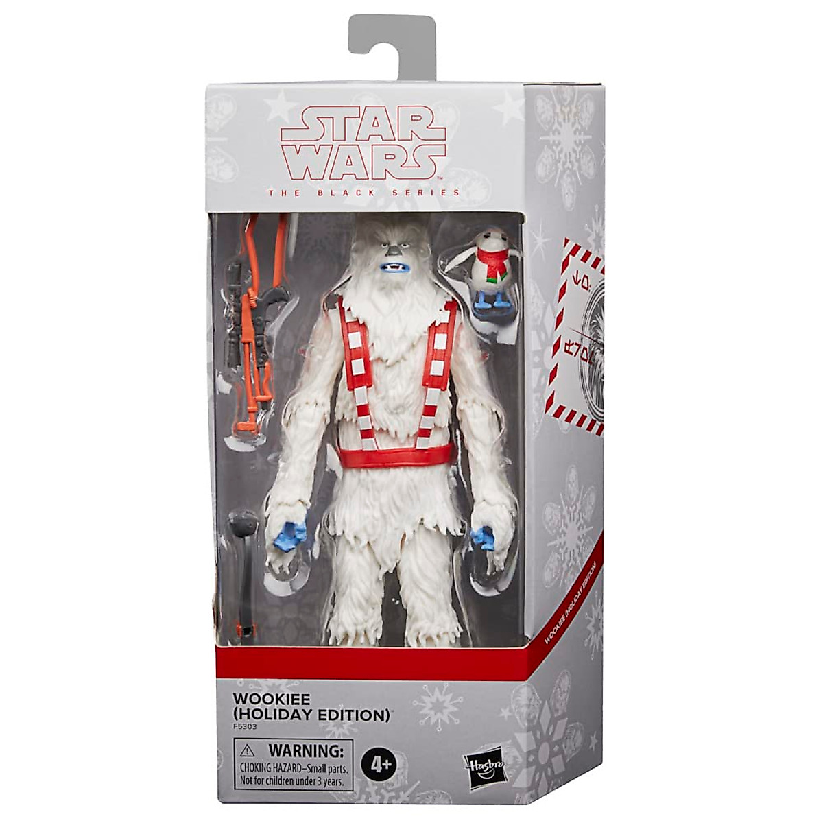 Star Wars The Black Series Wookiee (Holiday Edition) 6-Inch Collectible Christmas Action Figure F5303 Ages 4 and Up includes Figure, porg toy and bowcaster accessory
