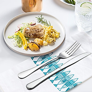 LIANYU 10 Piece Silverware Flatware Set for 2, Stainless Steel Cutlery Eating Utensils, Mirror Finished, Dishwasher Safe