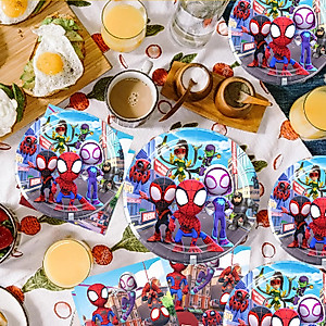 GYSIXGAOSU 40pcs Spidey and His Amazing Friends Party Supplies include 20 plates, 20 napkins for the Spidey birthday party Decoration