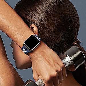 6 Pack Sport Bands Compatible with Apple Watch Band 38mm 40mm 41mm 42mm 44mm 45mm 49mm for Men Women, Soft Silicone Waterproof Replacement Band for iWatch Bands Series 8 7 6 5 4 3 2 1 SE/Ultra, Nike